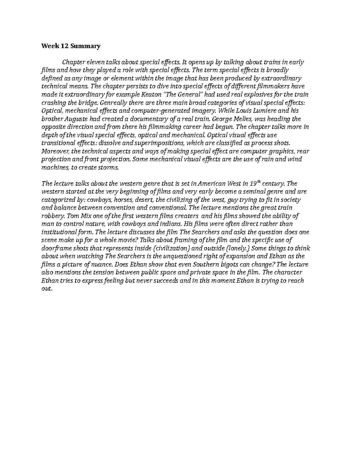 Week 12 Summary - Discussion Board - Week 12 Summary Chapter eleven ...
