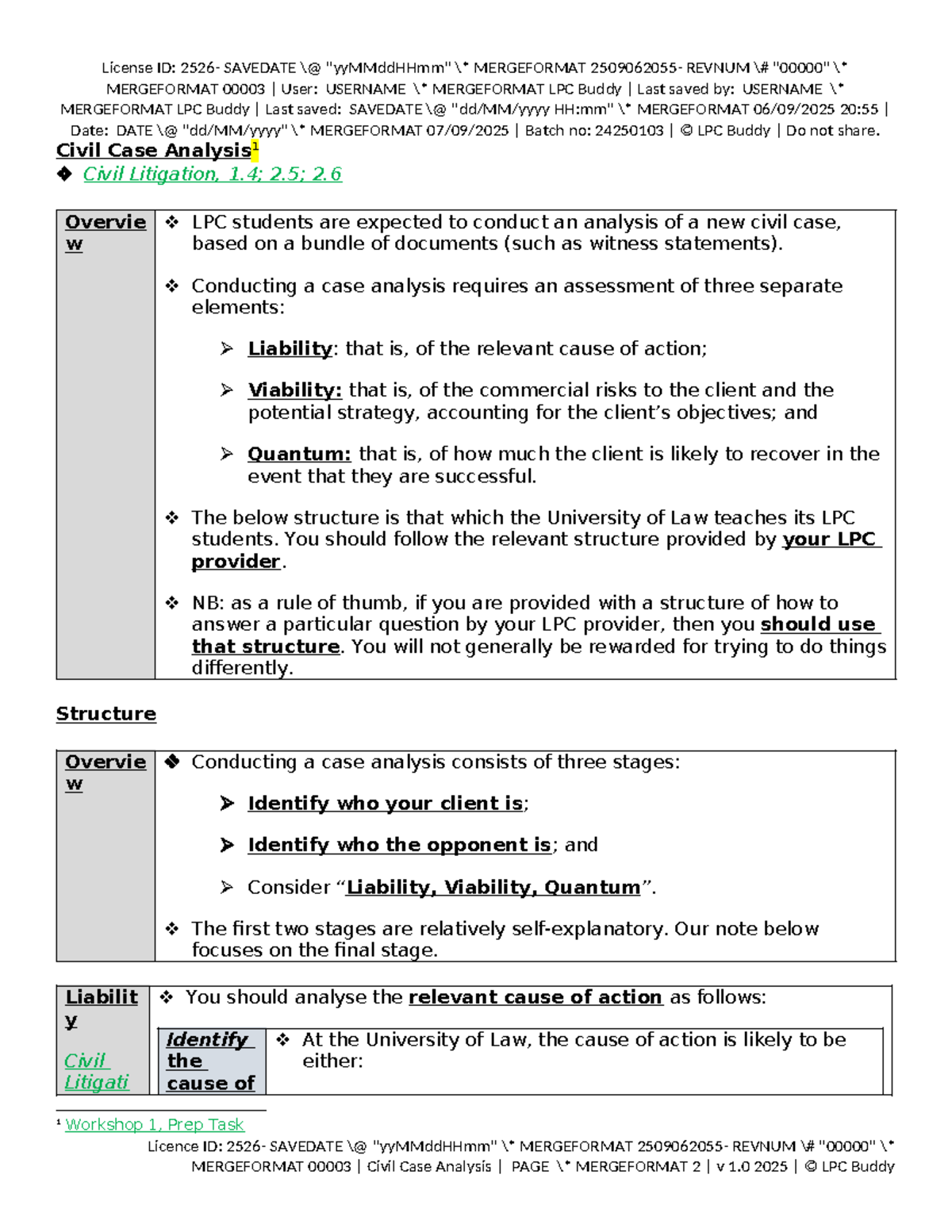 LPC 2025 Civil Case Analysis: Key Elements and Strategies - Studocu