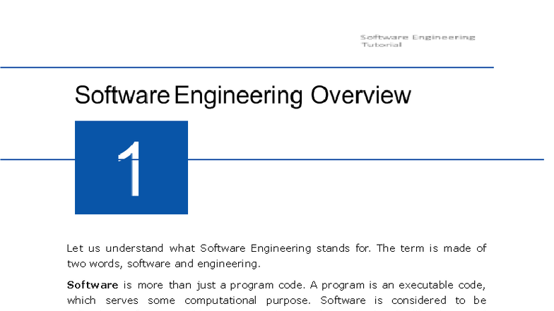 Software Engineering Overview: Principles and Evolution (SE 101) - Studocu