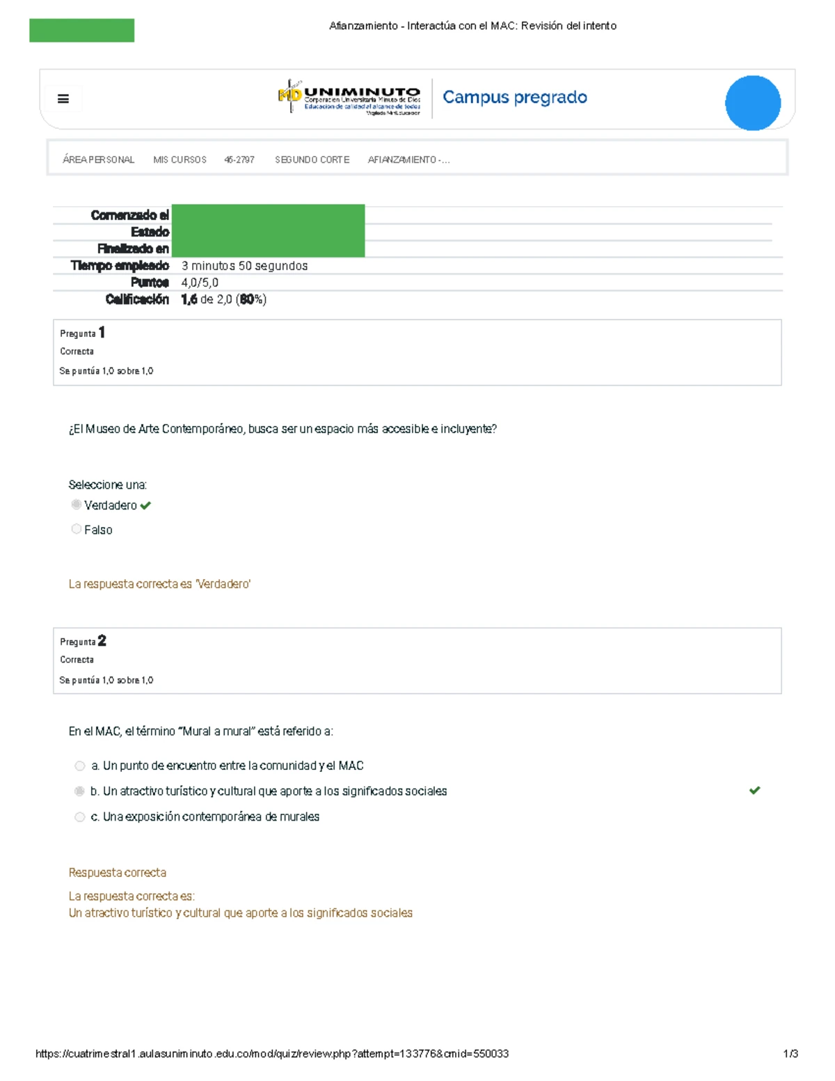 Afianzamiento - Interactúa con el MAC Revisión del intento - 29/7/22 ...