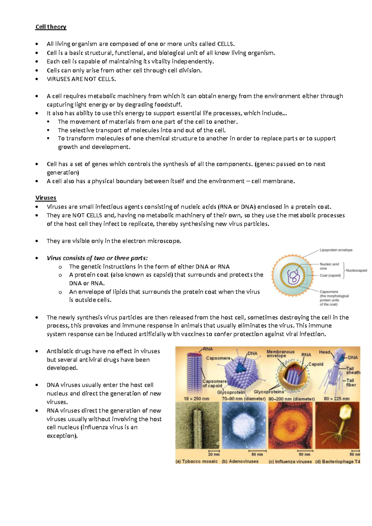 Cell Theory & Structure: Understanding Cells and Viruses - Studocu