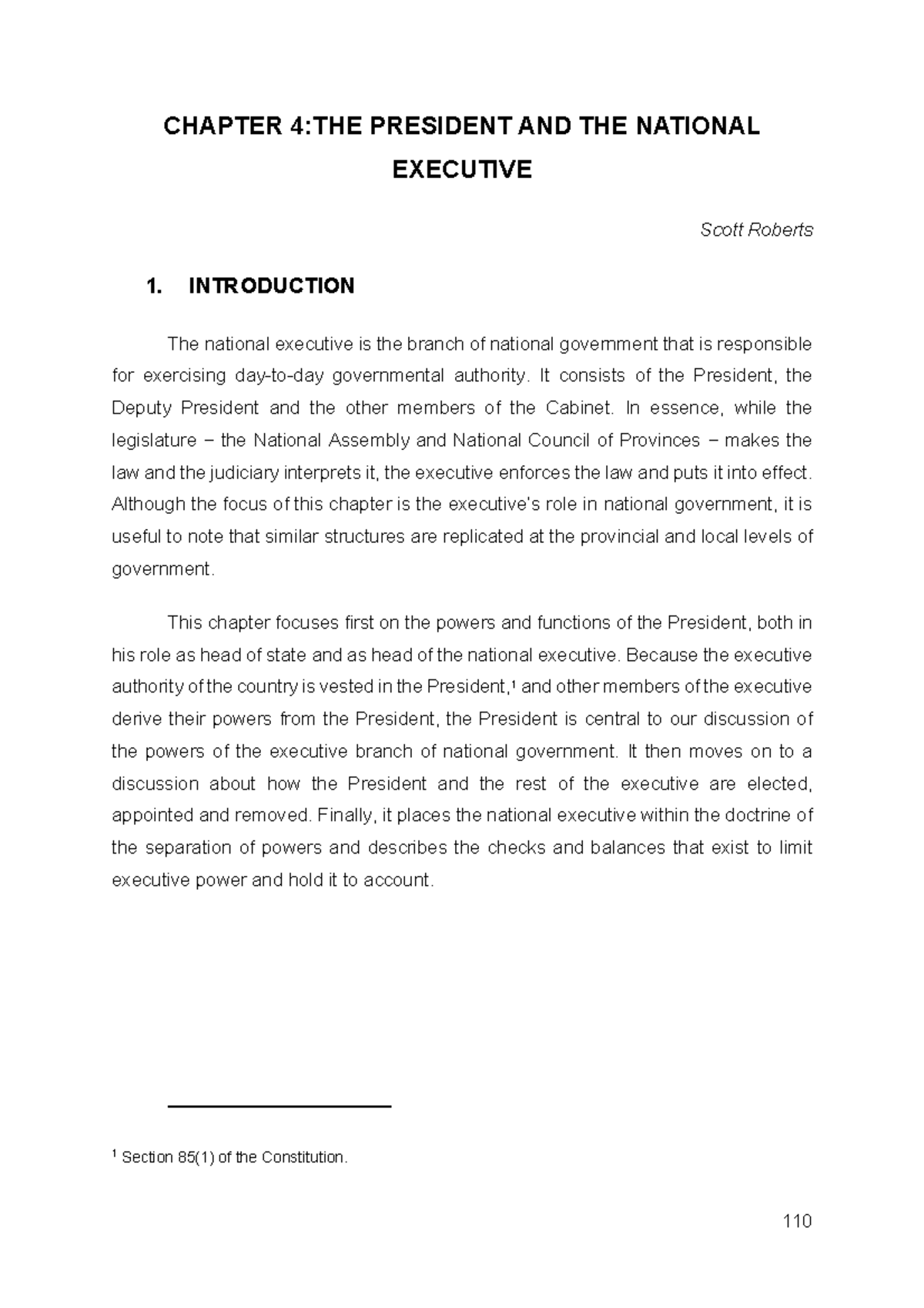 4 - Summary of Executive Authority and Presidential Powers - Studocu
