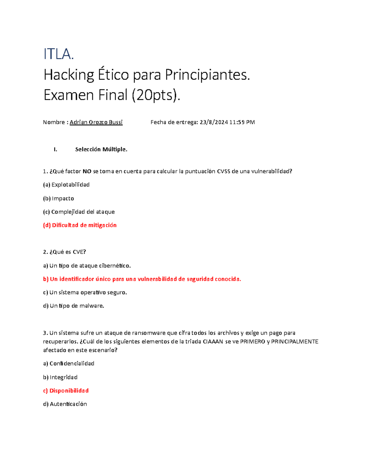 ITLA. Examen Final de Hacking Ético para Principiantes (20pts) - Studocu