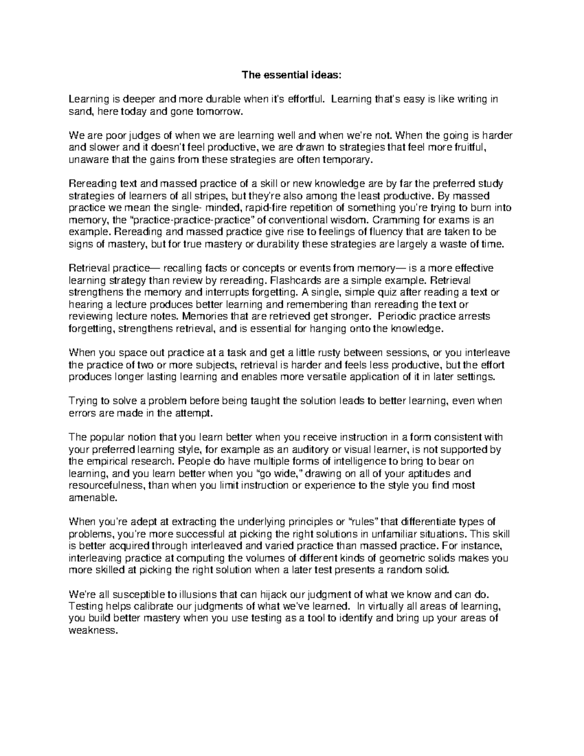 Effective Study Strategies: Spaced Practice & Self-Quizzing Techniques ...