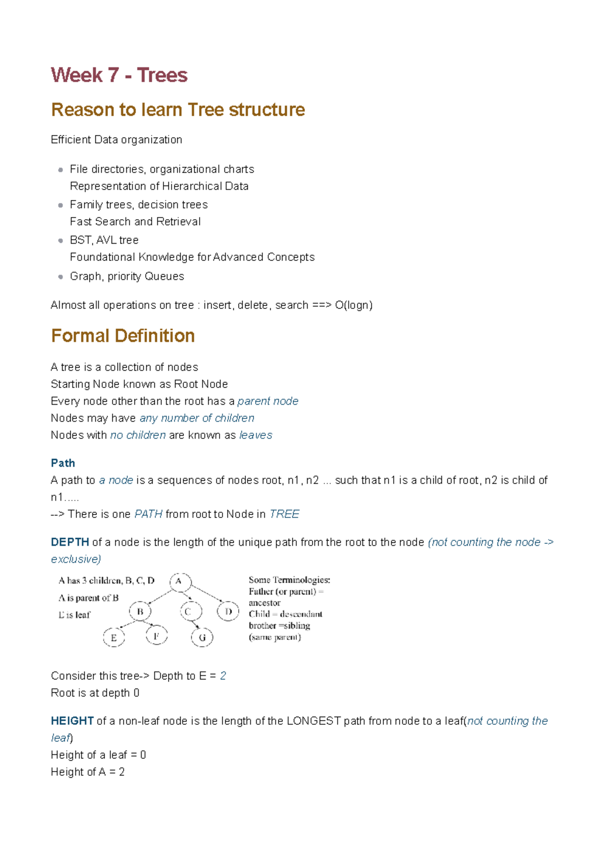 Week 7 - Trees: Comprehensive Guide to Tree Structures and Operations ...