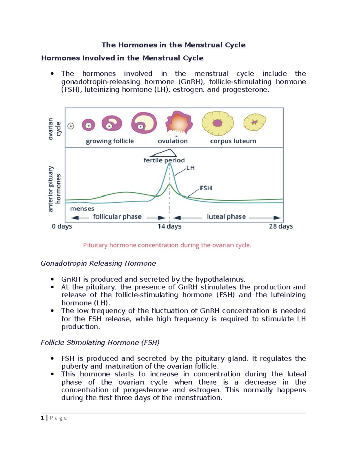 The Hormones in the Menstrual Cycle - The Hormones in the Menstrual ...