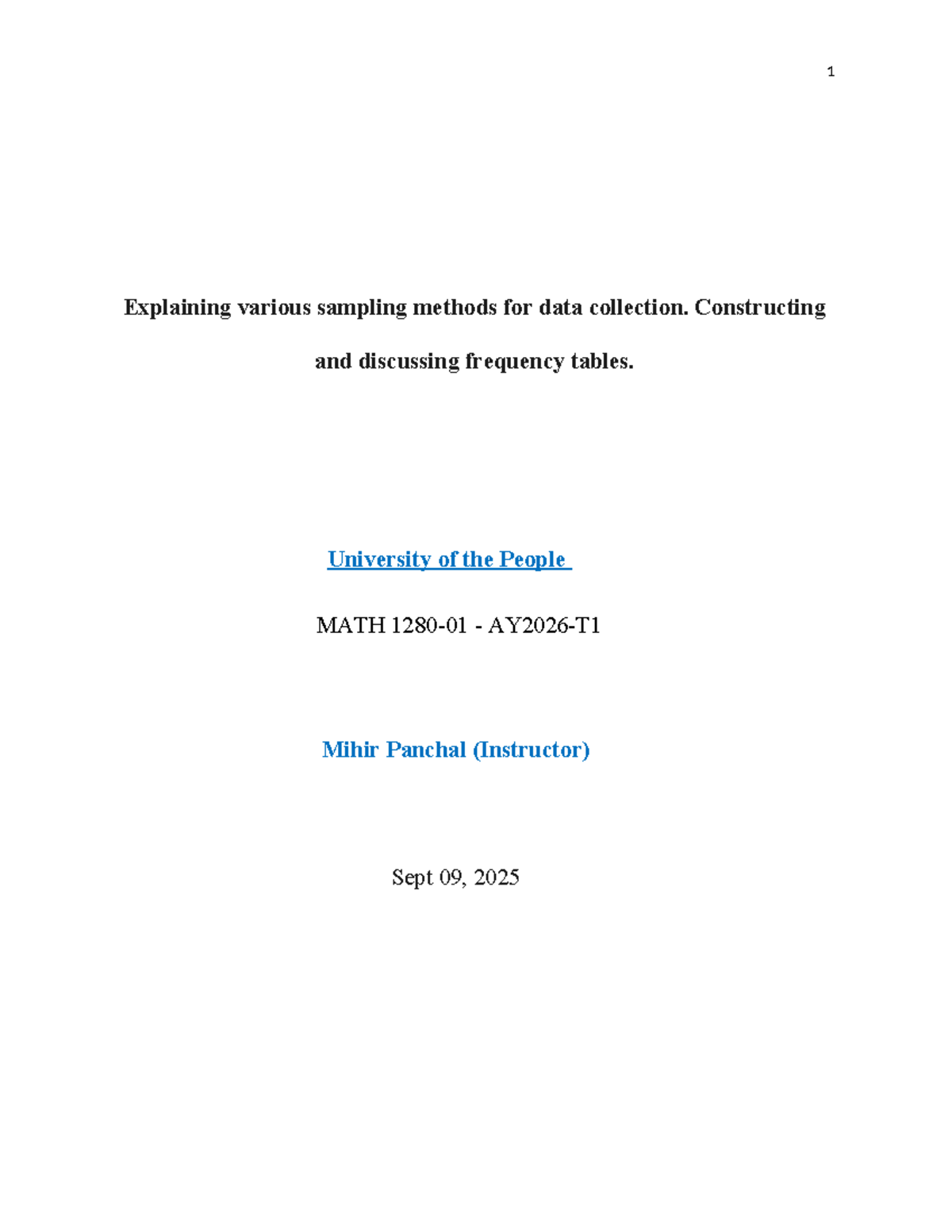 MATH 1280-01: Sampling Methods & Frequency Tables Explained - Studocu
