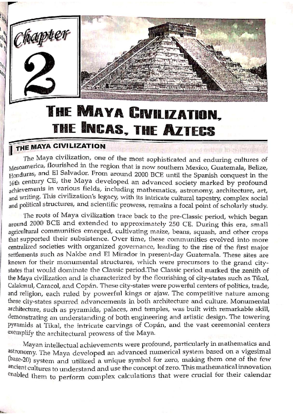 Maya, Incas, and Aztecs: A Comprehensive Study of Civilizations - Studocu