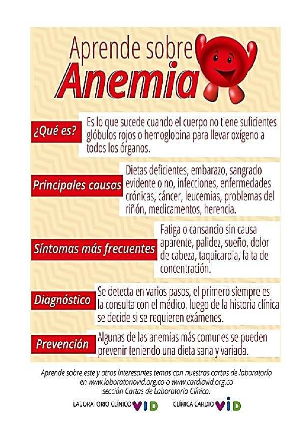 La Anemia: Causas, Síntomas y Prevención en Laboratorio Clínico - Studocu