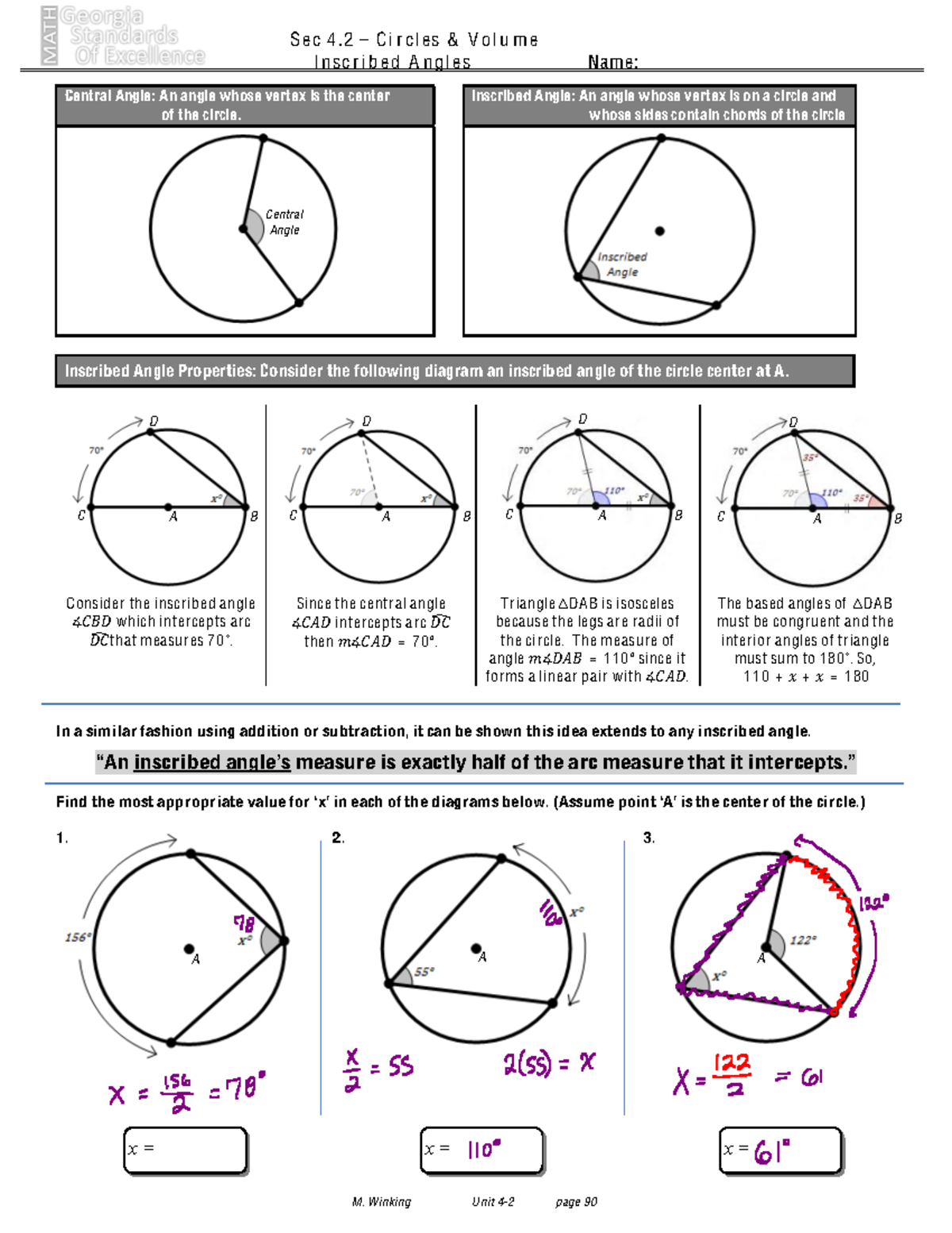 Httpsmattsmathlabs - Geometry circles - 1. S ec 4 – C i r c l es & V o ...