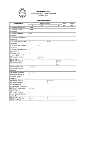 Cookery 10 DLL - dll - GRADES 1 to 12 DAILY LESSON LOG School: Grade ...