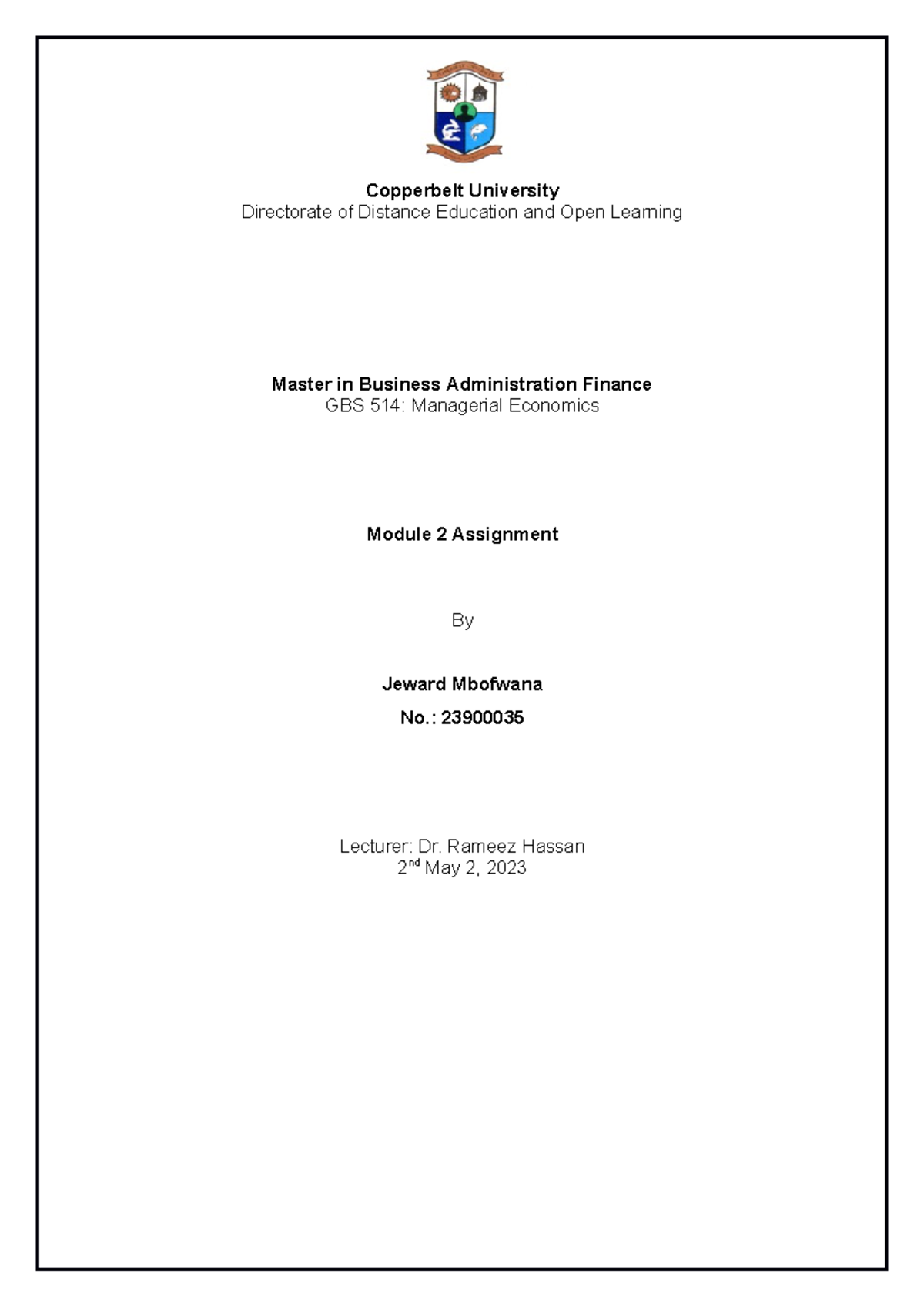 GBS 514: Module 2 Assignment on Managerial Economics - Demand & Price ...
