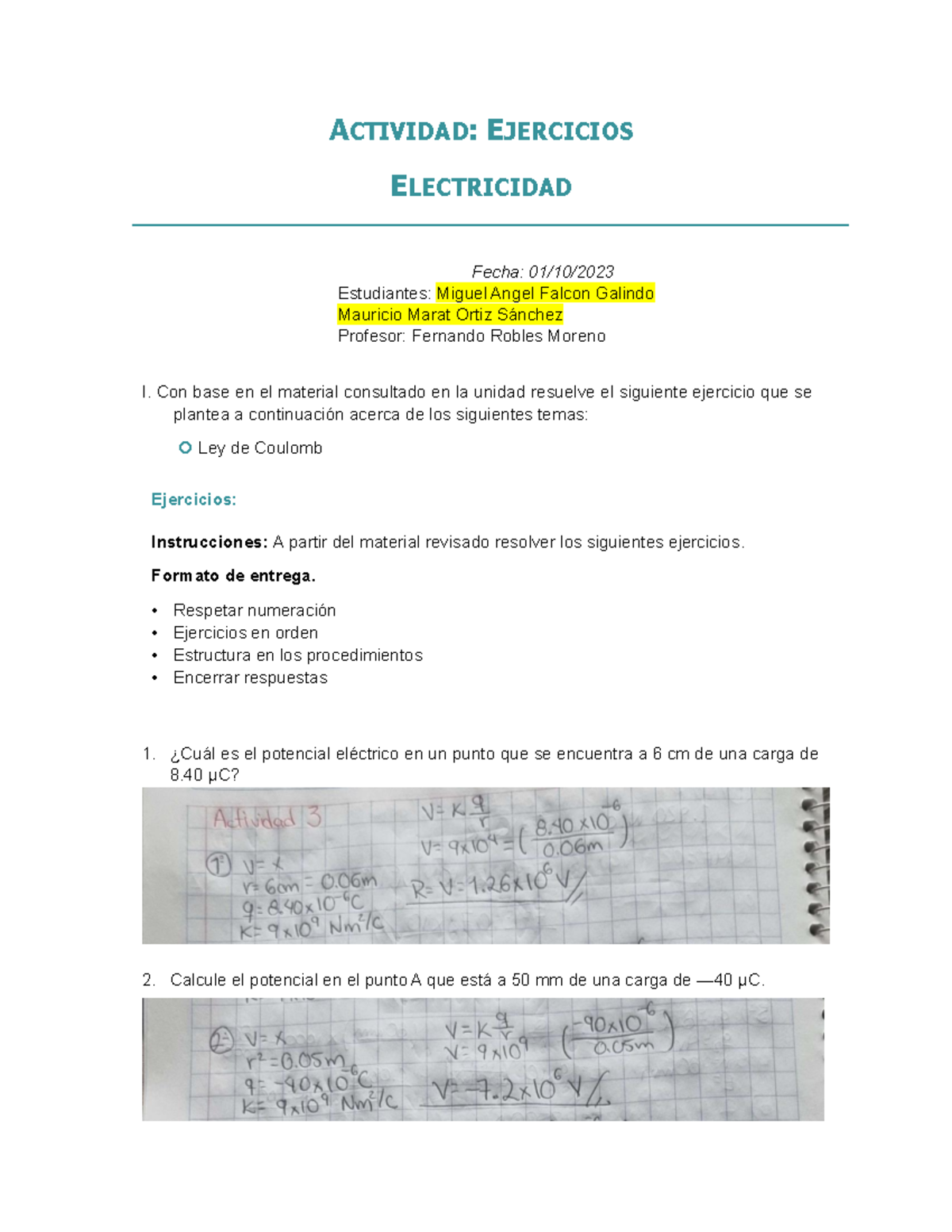 Ejercicios de Electricidad - Actividad 3 - UVM - Studocu