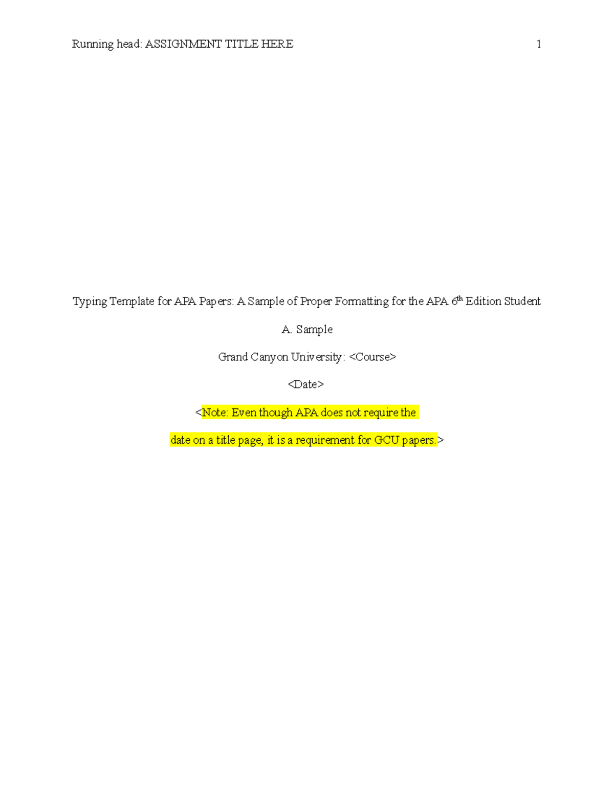 ENG-106 APA Essay Template Guide for Formatting Papers - Studocu