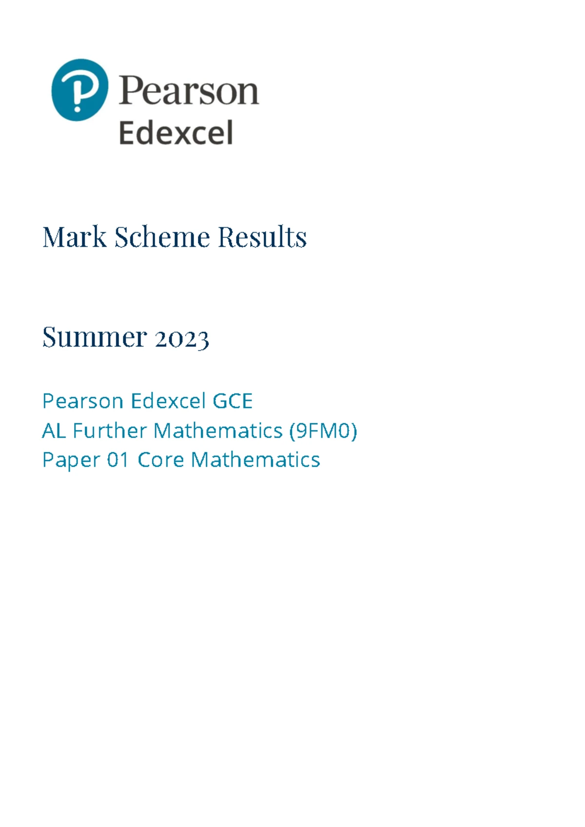 Edexcel A Level Further Maths Core Pure 2 Predicted Paper - Studocu