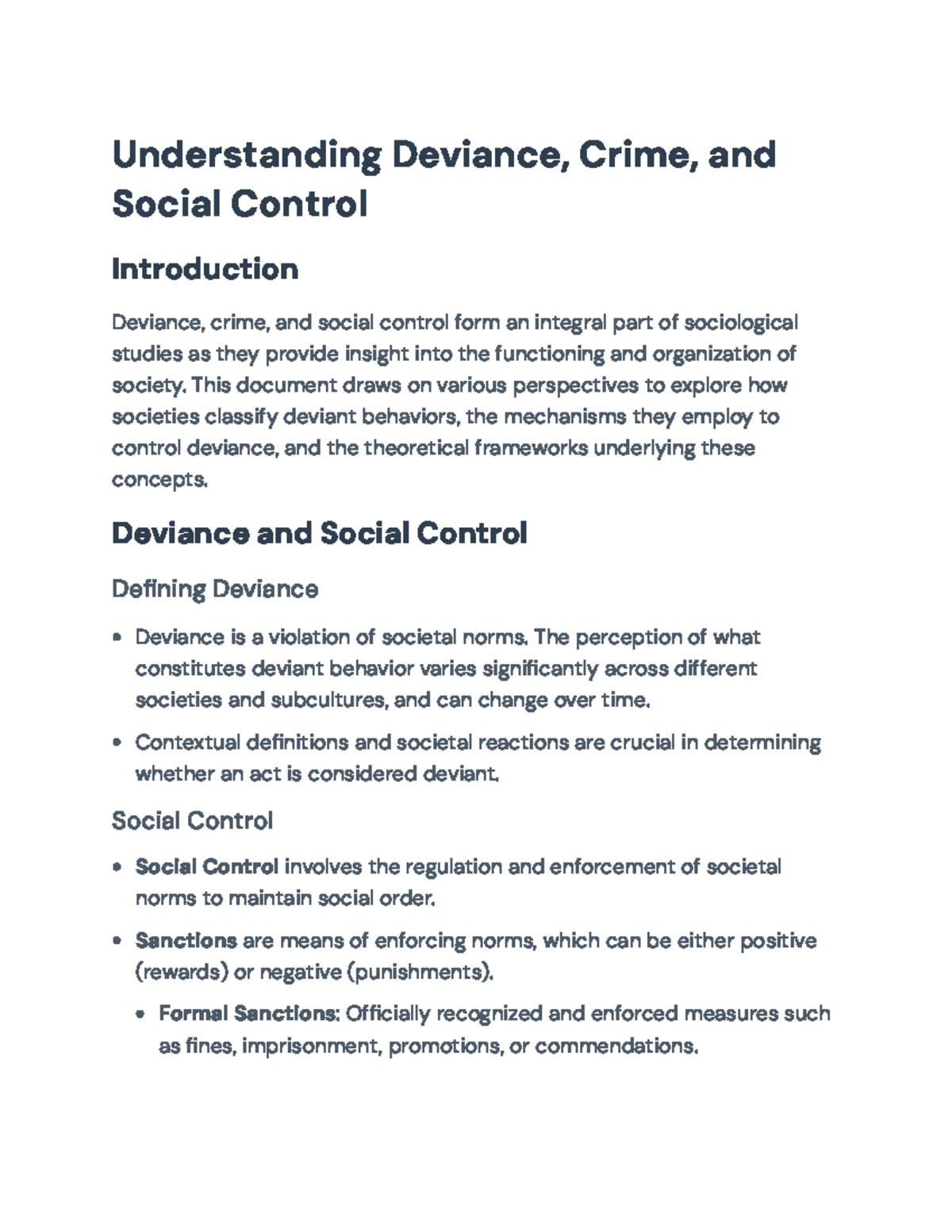 Sociological Insights on Deviance & Social Control: A Study Guide - Studocu