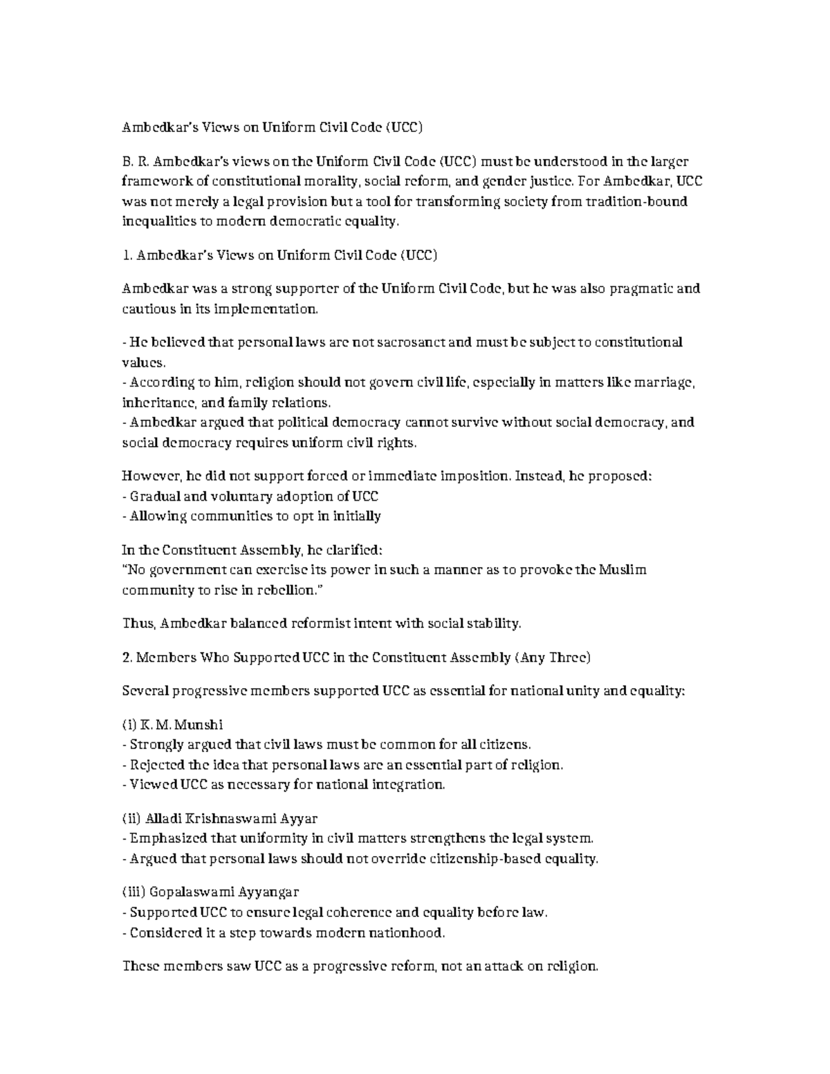 Ambedkar's Perspectives on UCC: Constitutional Morality & Social Reform ...