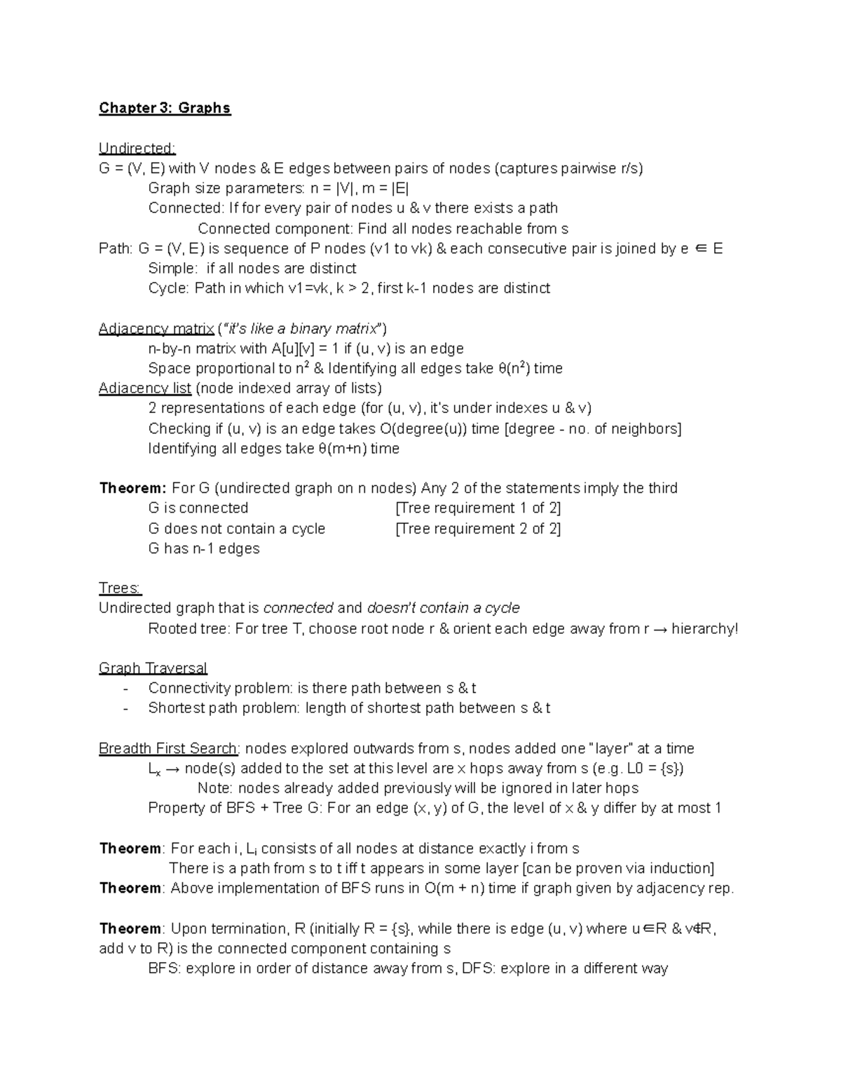 CS3230 Midterm Exam Notes: Graphs, Traversal, and Algorithms - Studocu