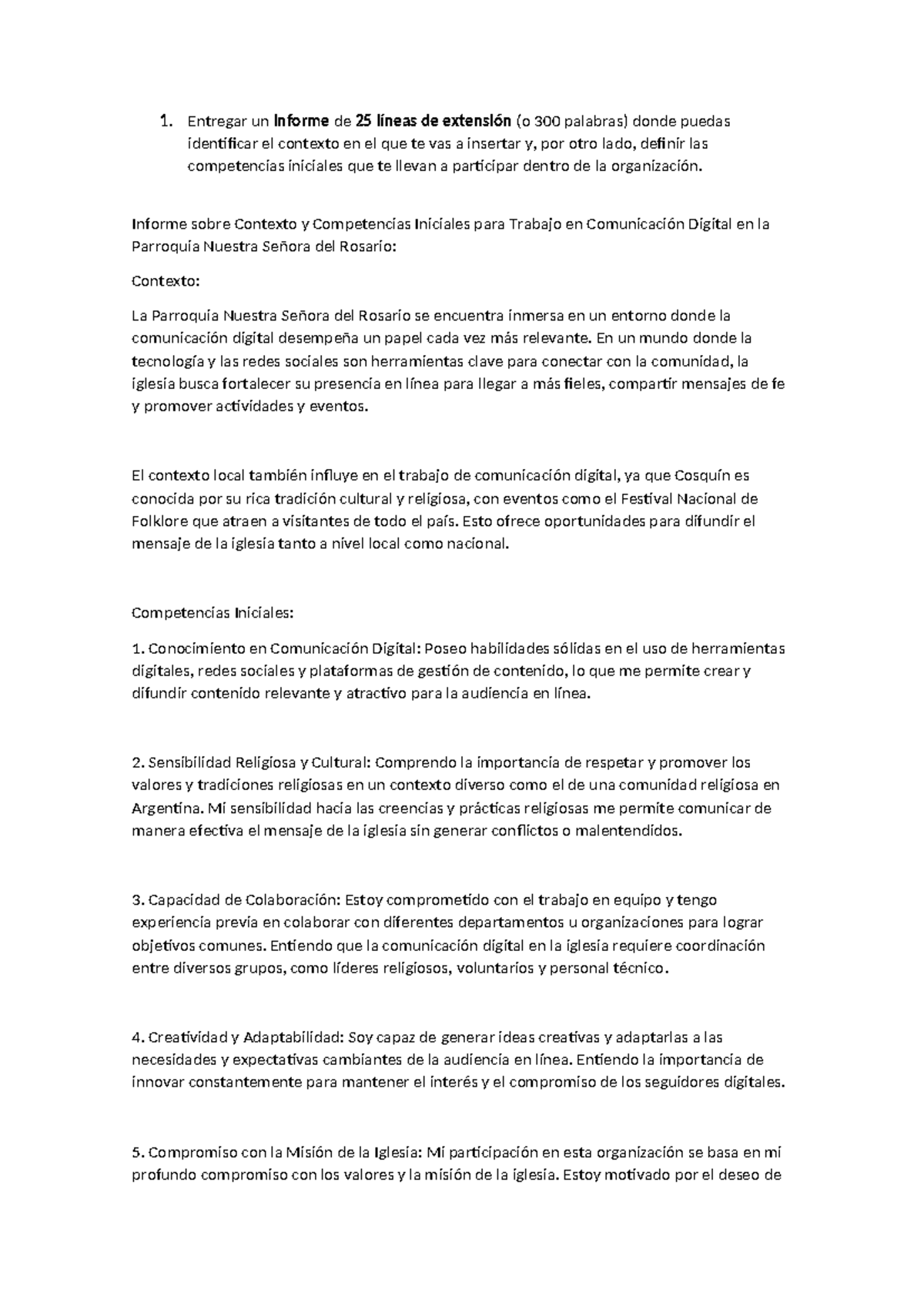 Informe sobre Contexto y Competencias Iniciales para Práctica en ...