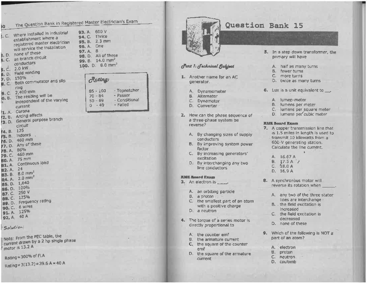 RME Question Bank 10 - Comprehensive Review for Master Exam - Studocu