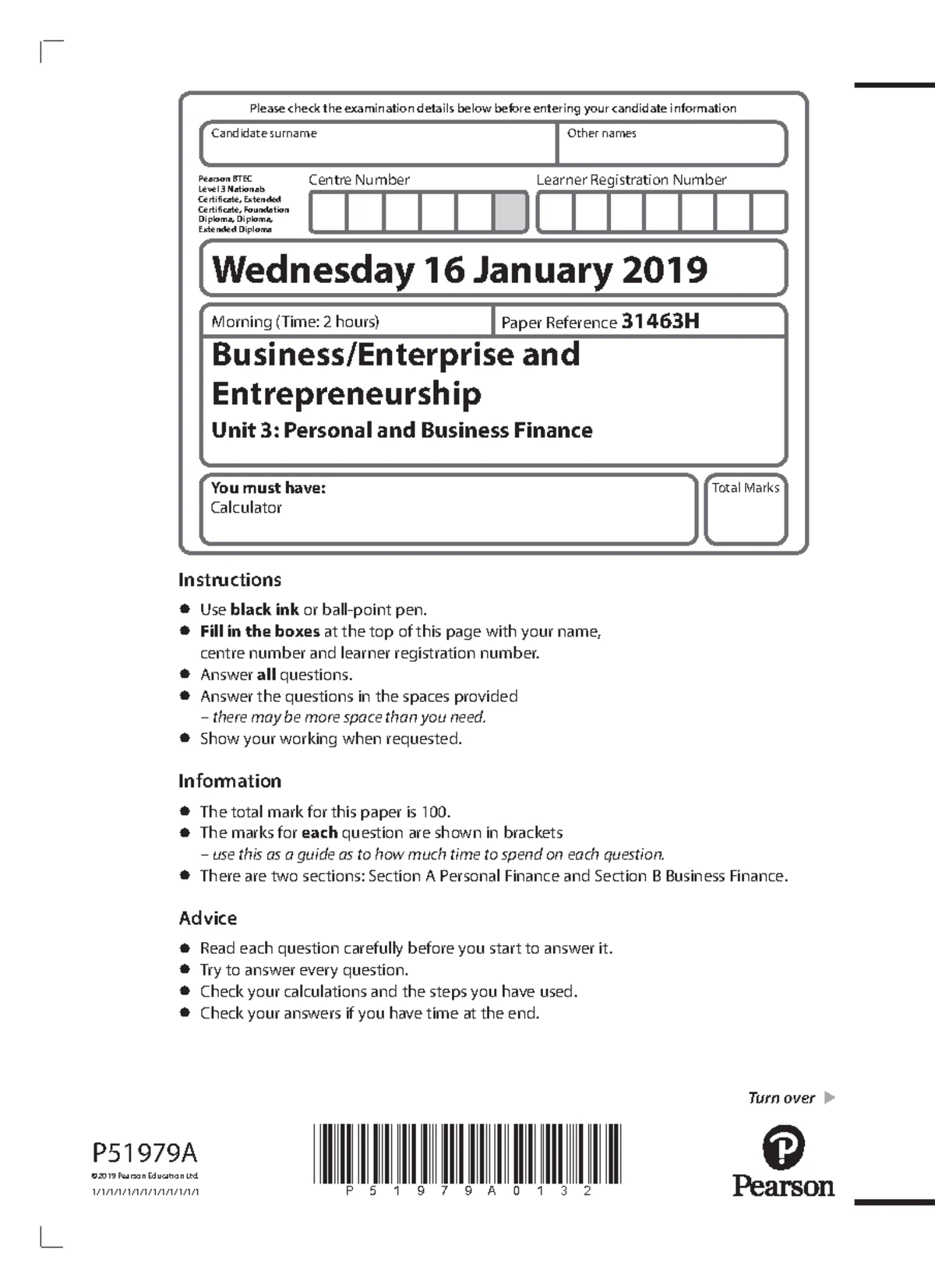 BTEC Business Enterprise and Entrepreneurship 31463 H Add SAM Jan 2021 ...