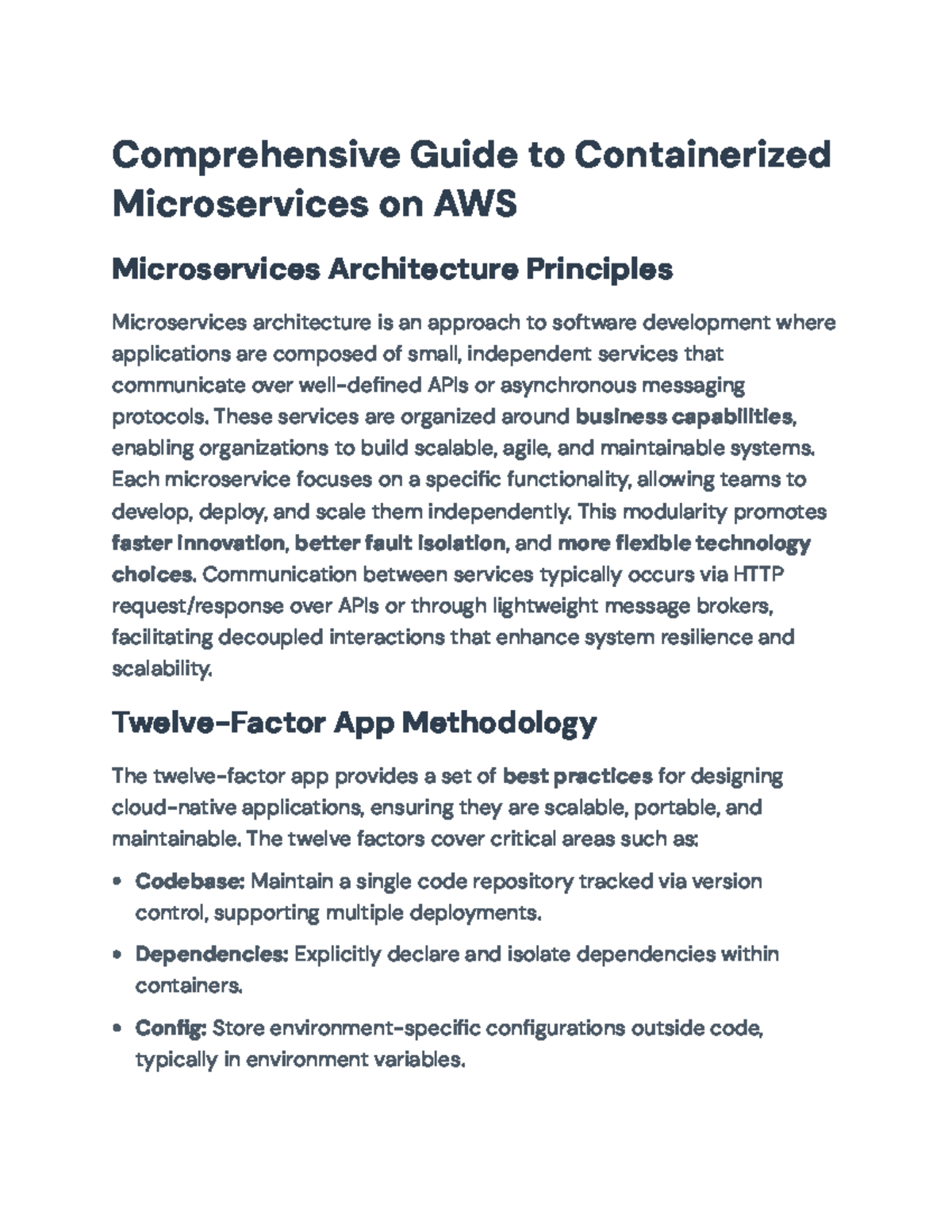 Comprehensive Guide to Microservices Architecture on AWS - Studocu