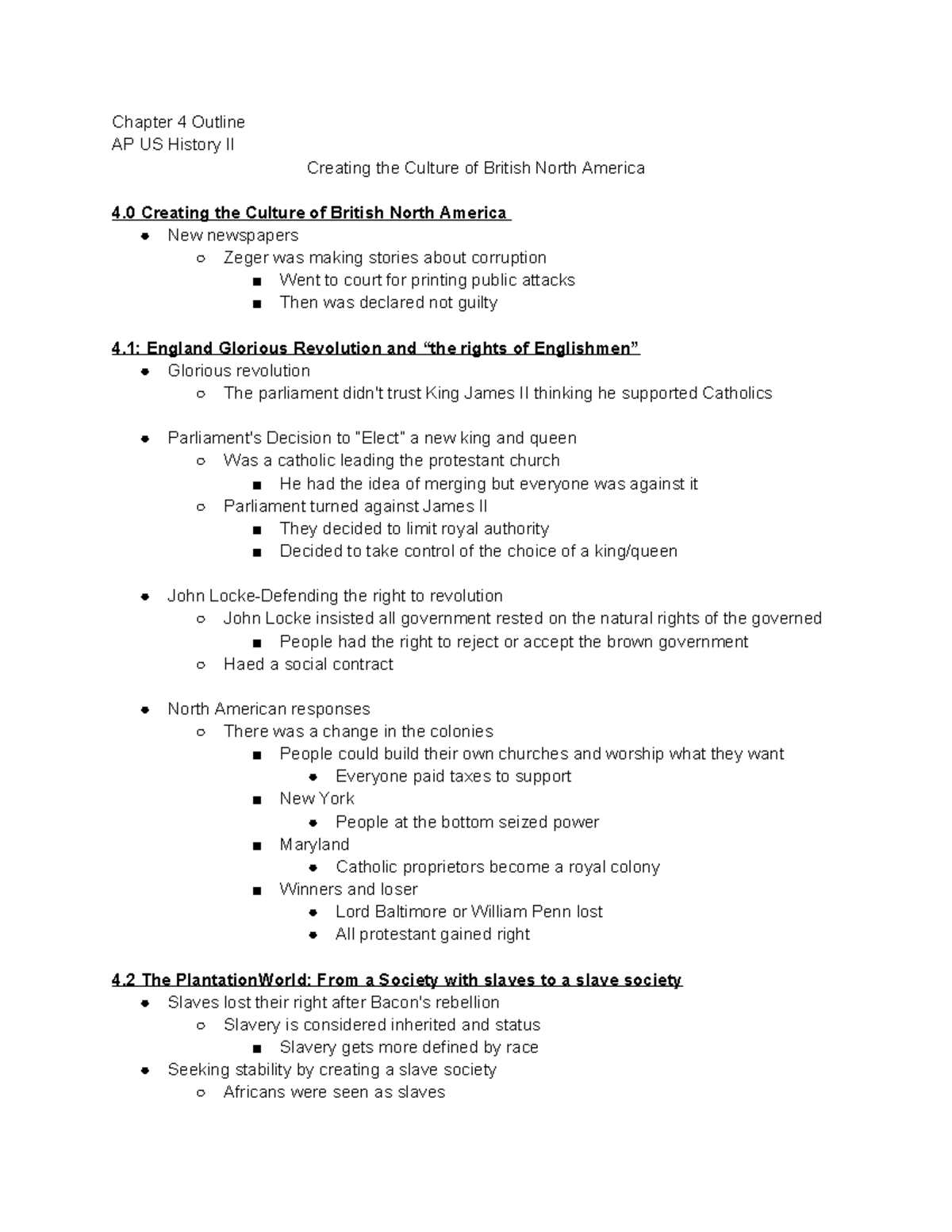 4 - chapter 4 outline by the people - Chapter 4 Outline AP US History ...