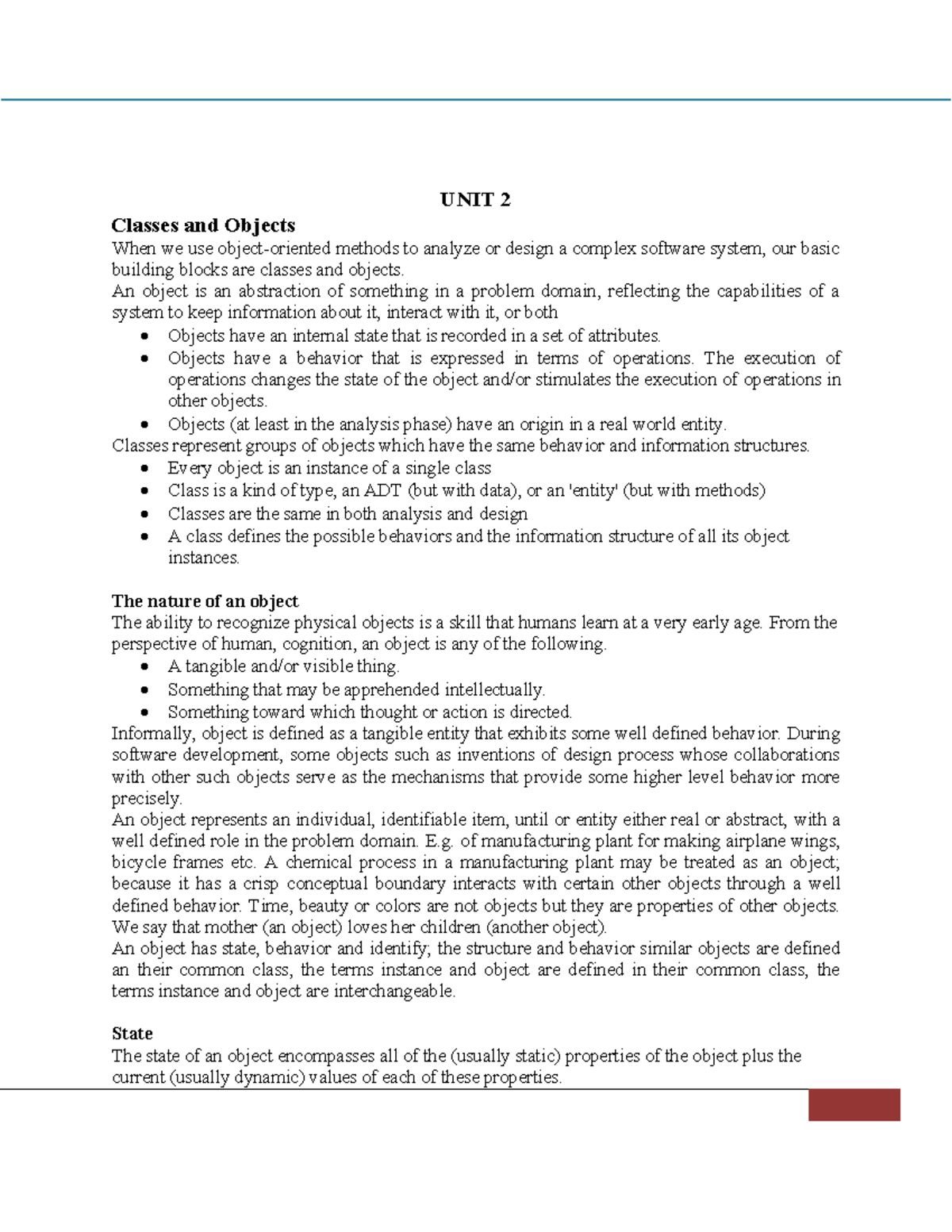 OOAD-2 - Classes and Objects Overview and Analysis - Studocu
