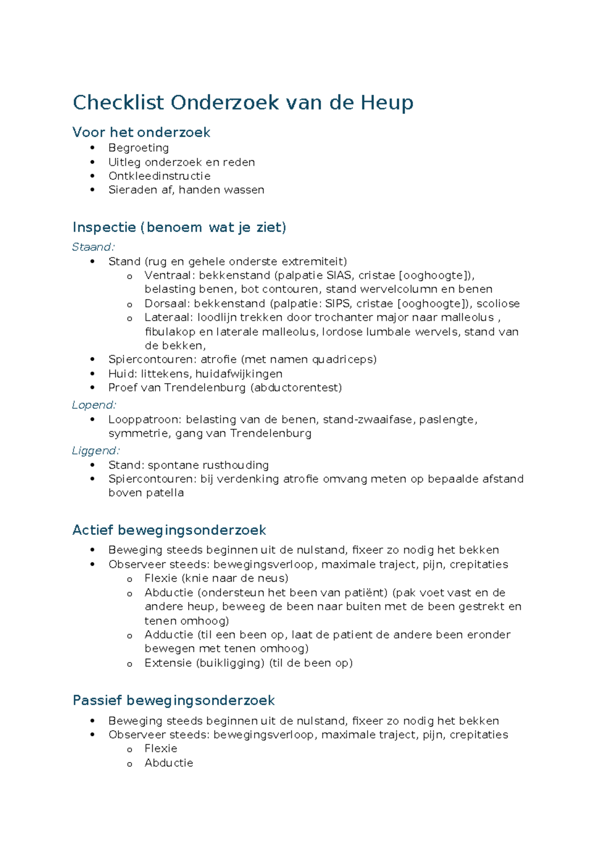 Checklist Onderzoek van de Heup & Schouder: Stappen en Instructies ...