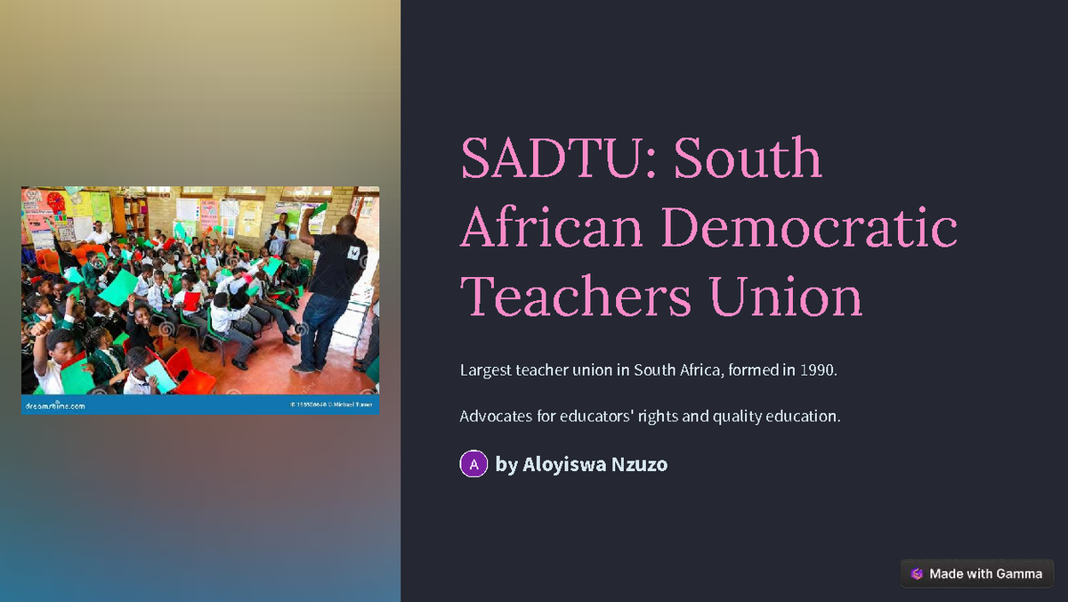 SADTU: History, Vision, and Challenges of South Africa's Teacher Union ...
