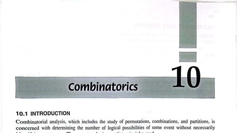 Combinatorics: Counting Principles and Permutations (MATH 101) - Studocu
