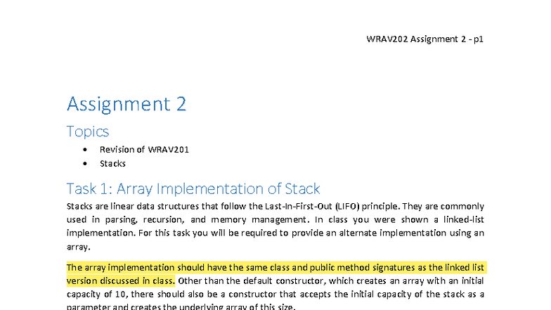 A02 - WRAV202 Assignment 2: Stacks & RPN Calculator Implementation ...