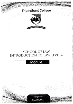 Legal studies - DLL04 - Triumphant College - Studocu