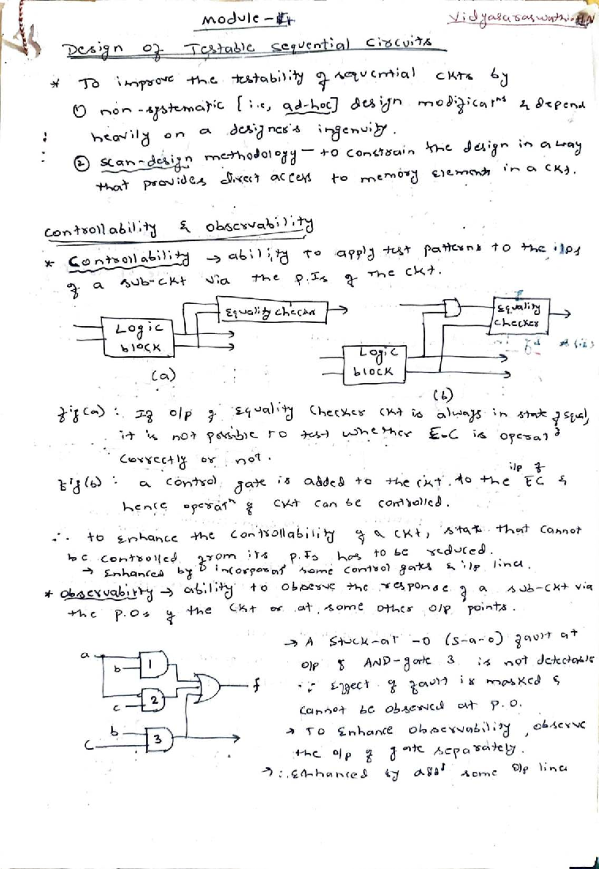 DFT Module 3: Design of Testable Sequential Circuits - Studocu