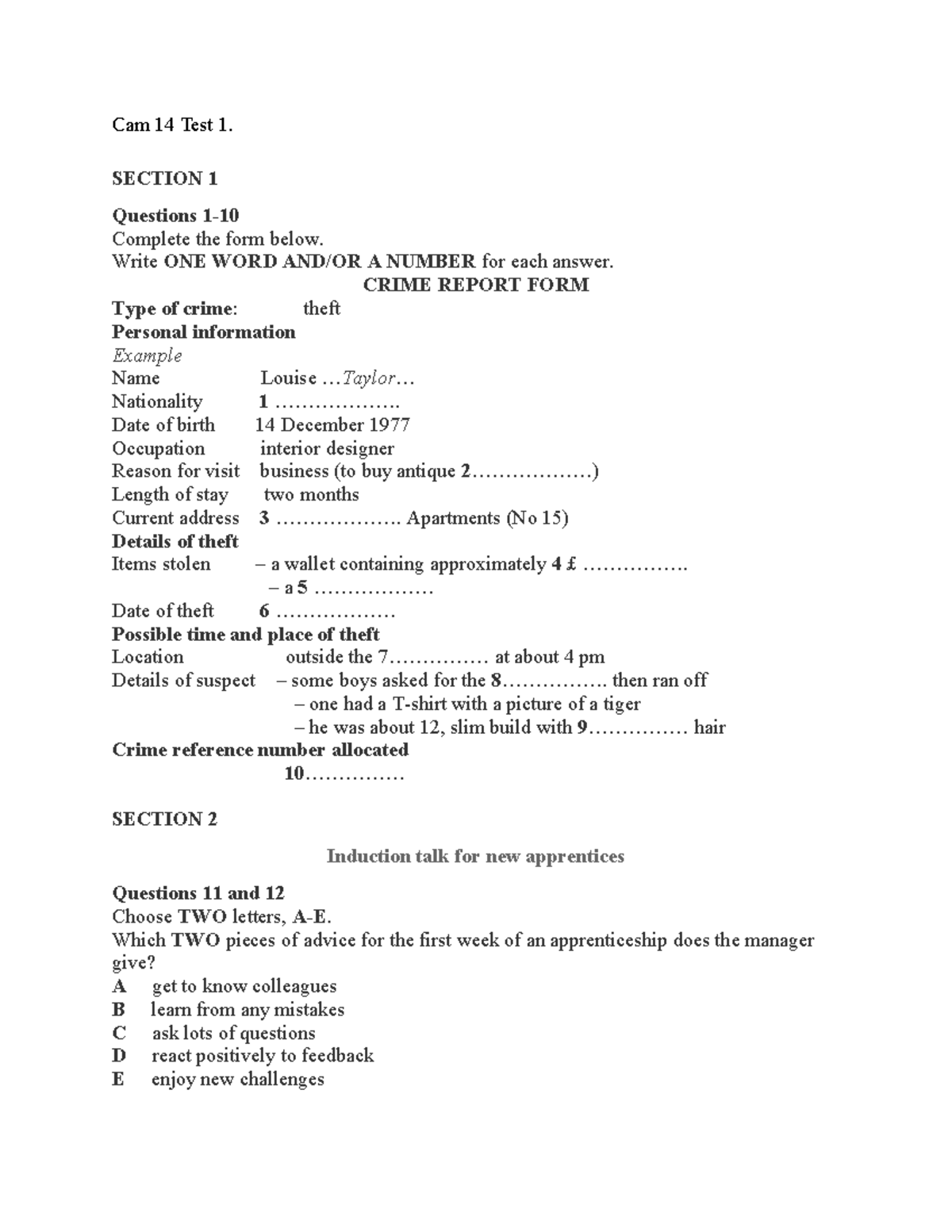 CAM 14 - Test 1 & 2 Study Guide - Studocu