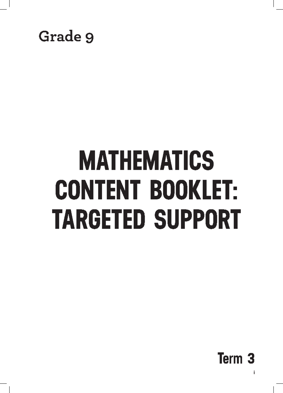 Gr 9 Term 3 2019 Maths Content Booklet and Teaching Principles - Studocu