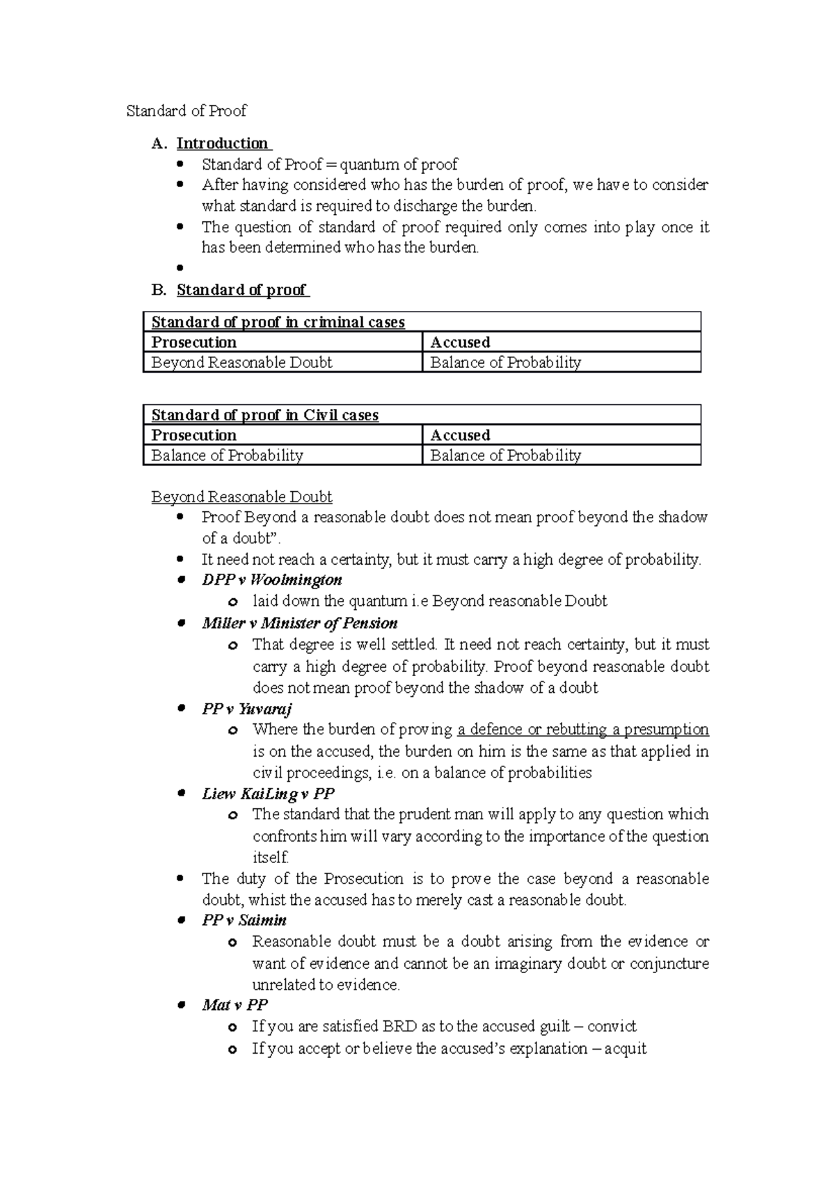 Evidence Chap 3 Standard of Proof - Standard of Proof A. Introduction ...