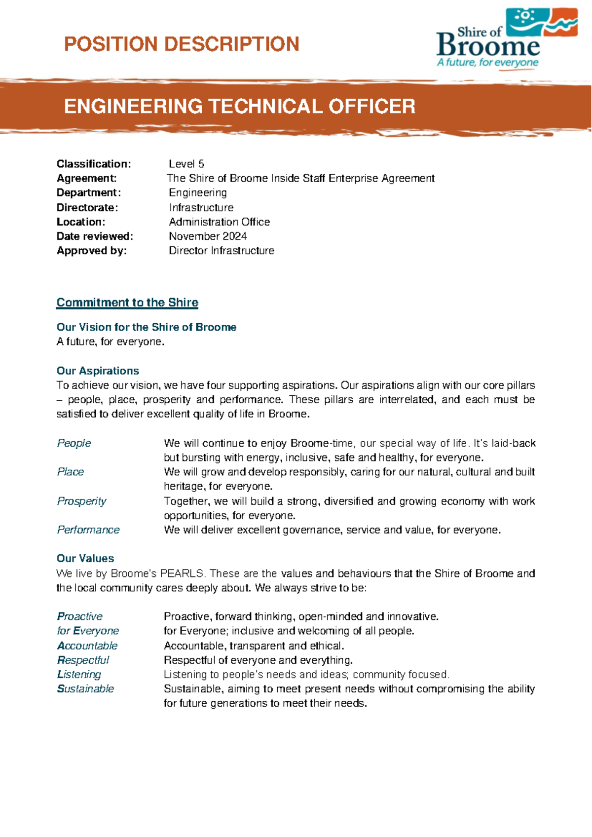 Position Description Engineering Technical Officer - Position ...