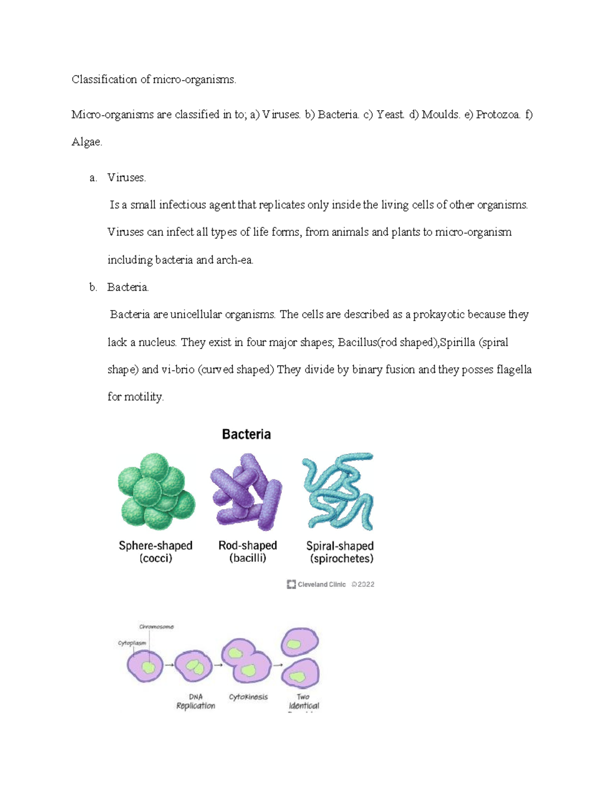 General Microbiology - lecture notes summarized - Classification of ...