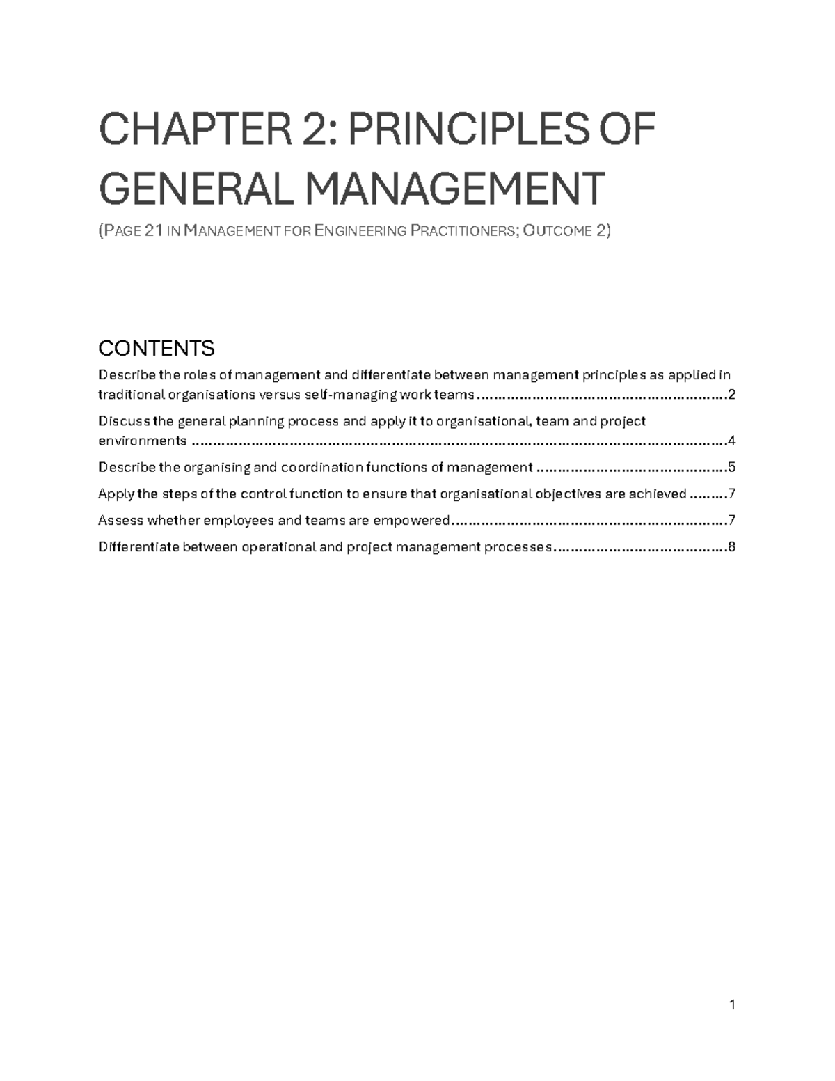 CHAPTER 2: MANAGEMENT PRINCIPLES IN ENGINEERING (MGT 101) - Studocu