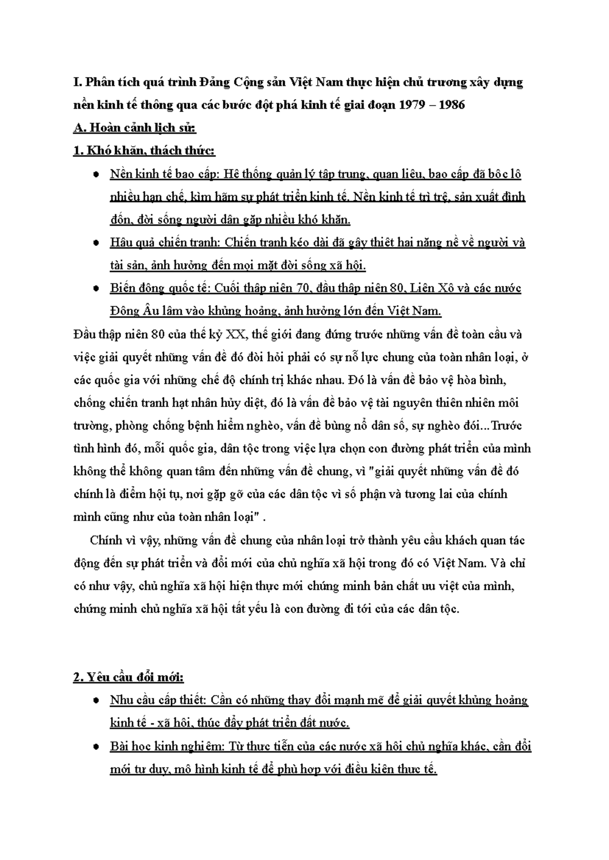 Phân Tích Giai Đoạn 1979-1986: Đổi Mới Kinh Tế Việt Nam Lsđ - Gvbn ...