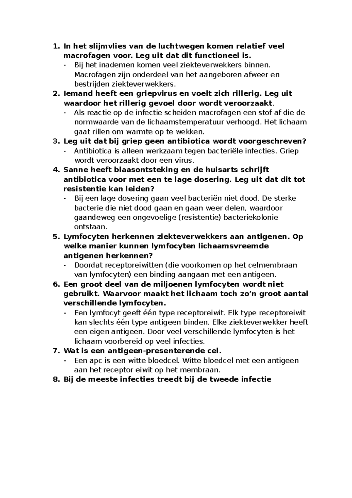 Oefenvragen Luchtwegen en Infectiepreventie: Essentiële Concepten ...