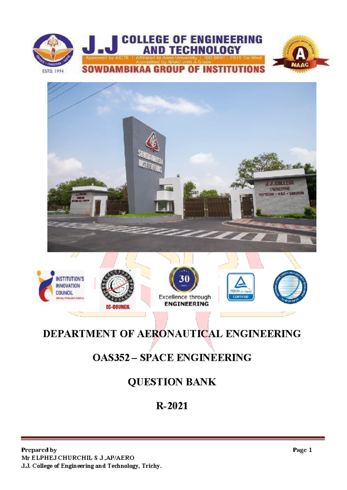 OAS352 Space Engineering Question Bank by Elphej Churchil - Studocu