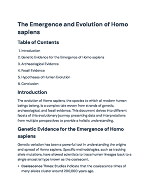 Emergence of the Genus Homo: Evolutionary Analysis and Key Events ...