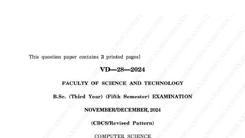 Data Science Exam Paper - B.Sc. (3rd Year) X303Y1E05CA - Studocu