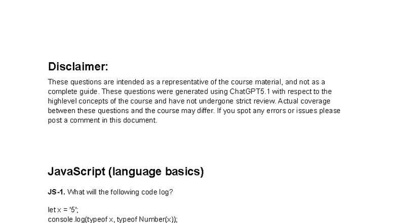 COMP2406 Final Exam Practice Questions and Concepts - Studocu
