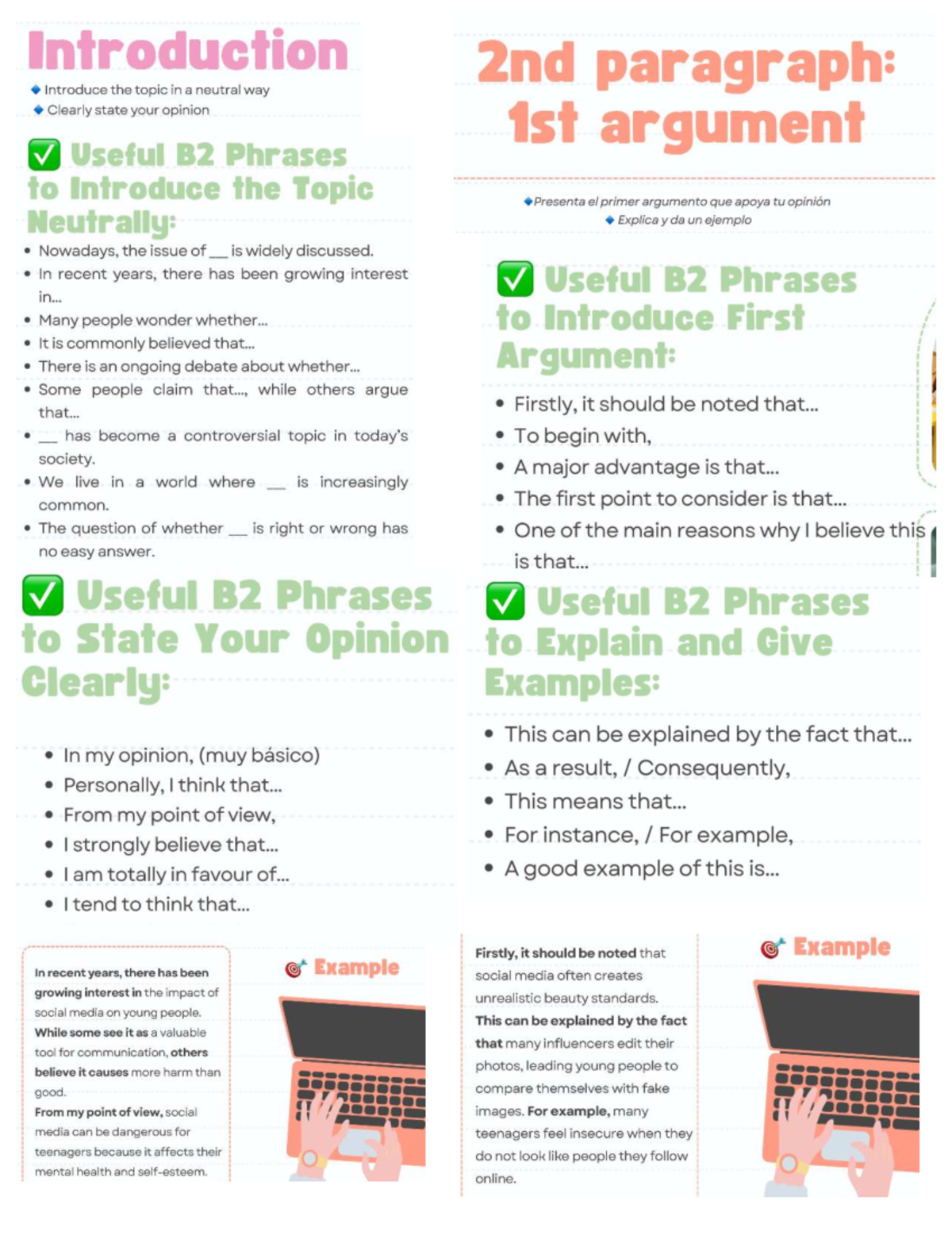 Writing Selectividad: B2 Opinion Essay Structure and Phrases - Studocu