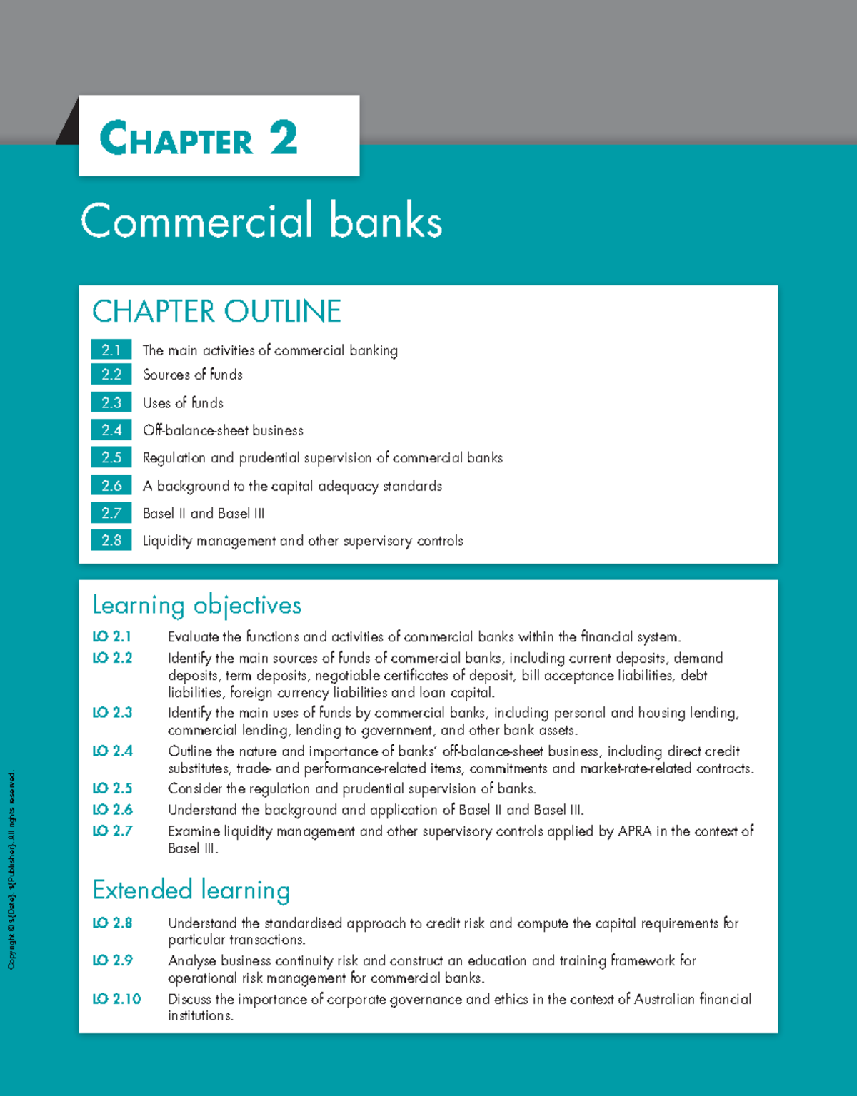 - (Chapter 02 - Commercial banks) - Learning objectives LO 2 Evaluate ...