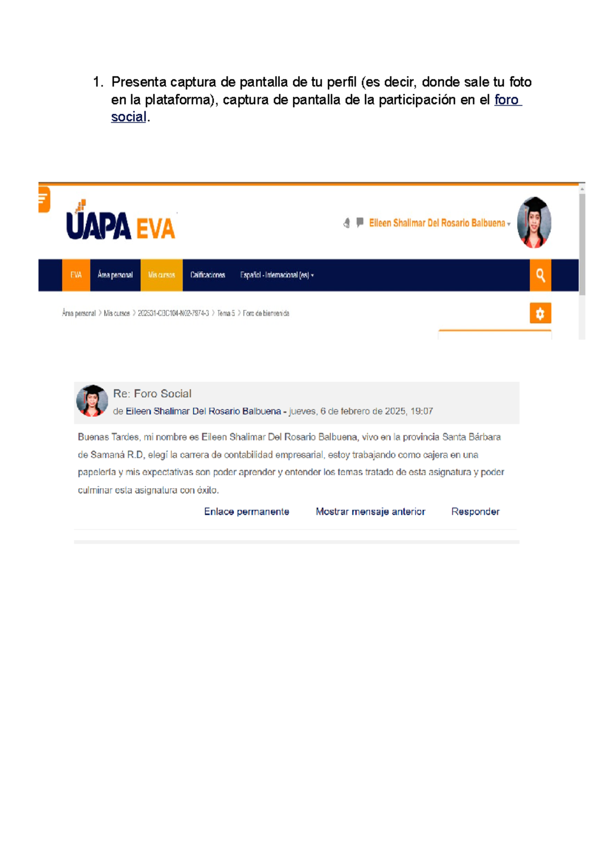 FORO Academico 1 Unidad I La Educación a Distancia - Presenta captura ...