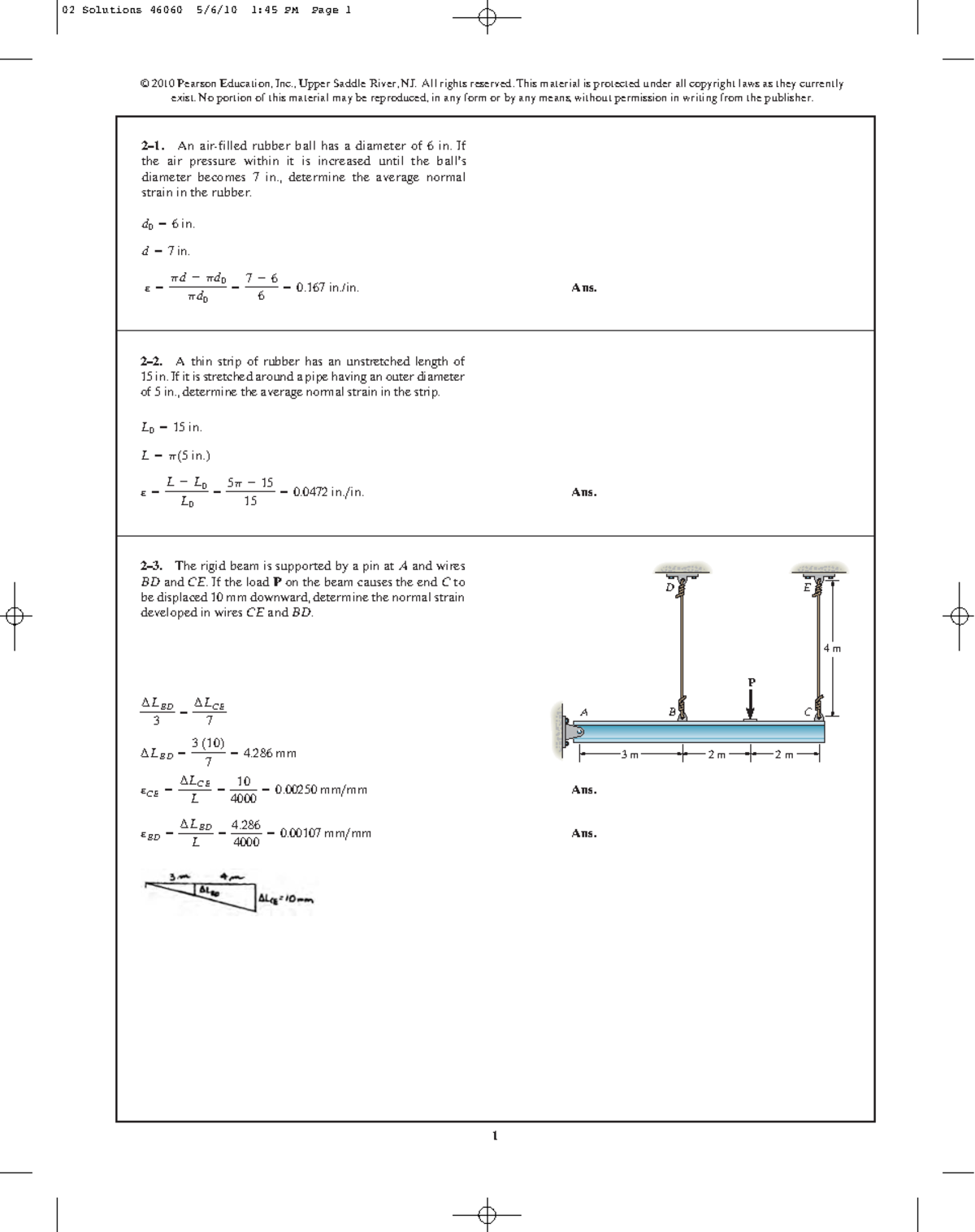 Hibbeler - Strain Problem Solutions (ME 205 - Engineering Mechanics ...